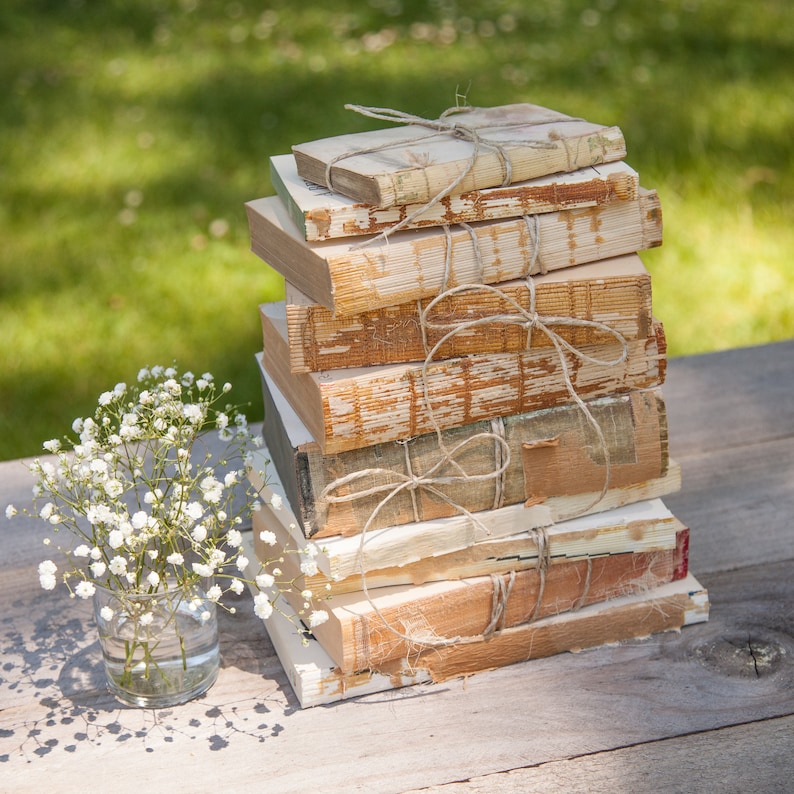 Set of 10 Unbound Books for Shabby Chic Wedding Decor, Vintage Home ...