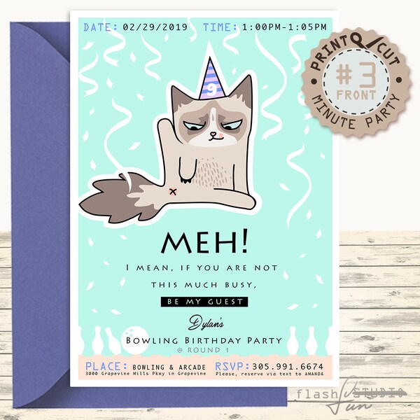 Grumpy Cat Card - Etsy