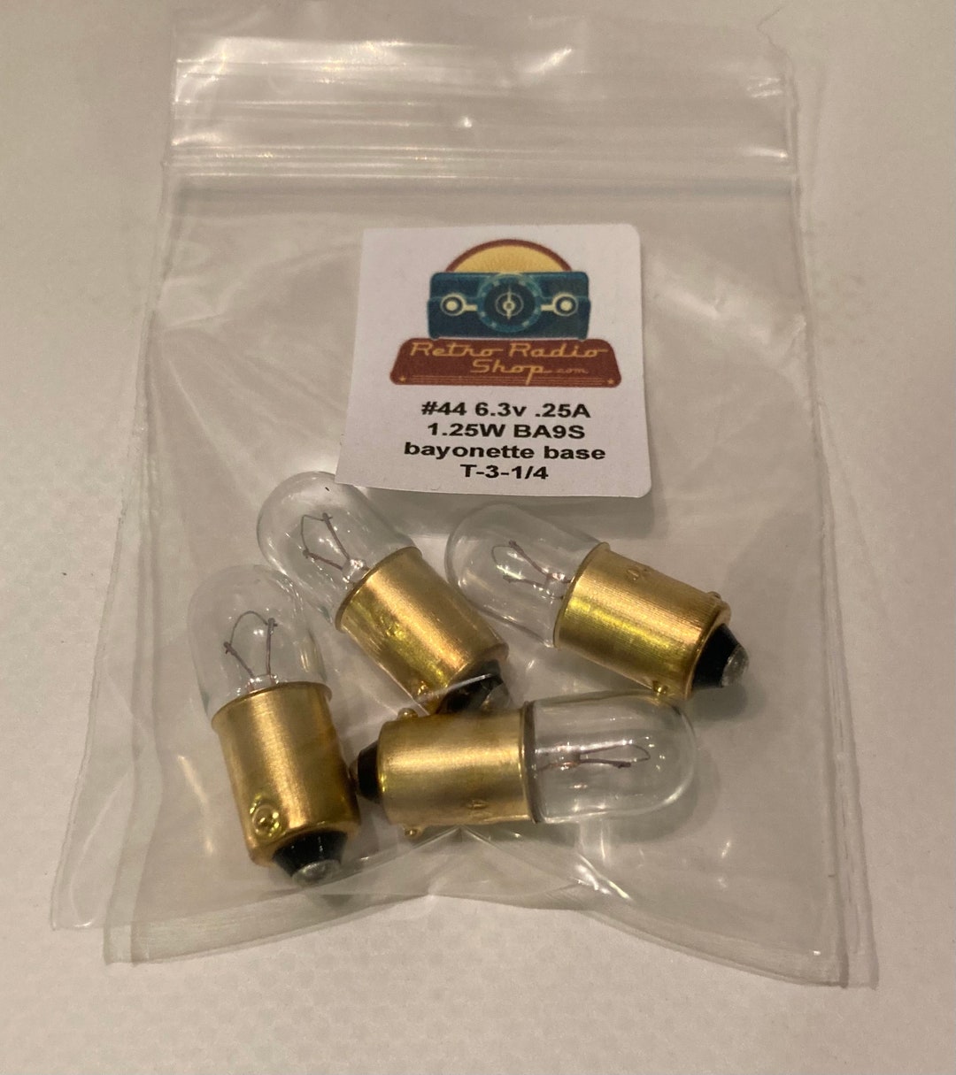 FOUR #44 6.3V .25A Bayonet Base Antique Radio Dial Lamps Fender Amp ...