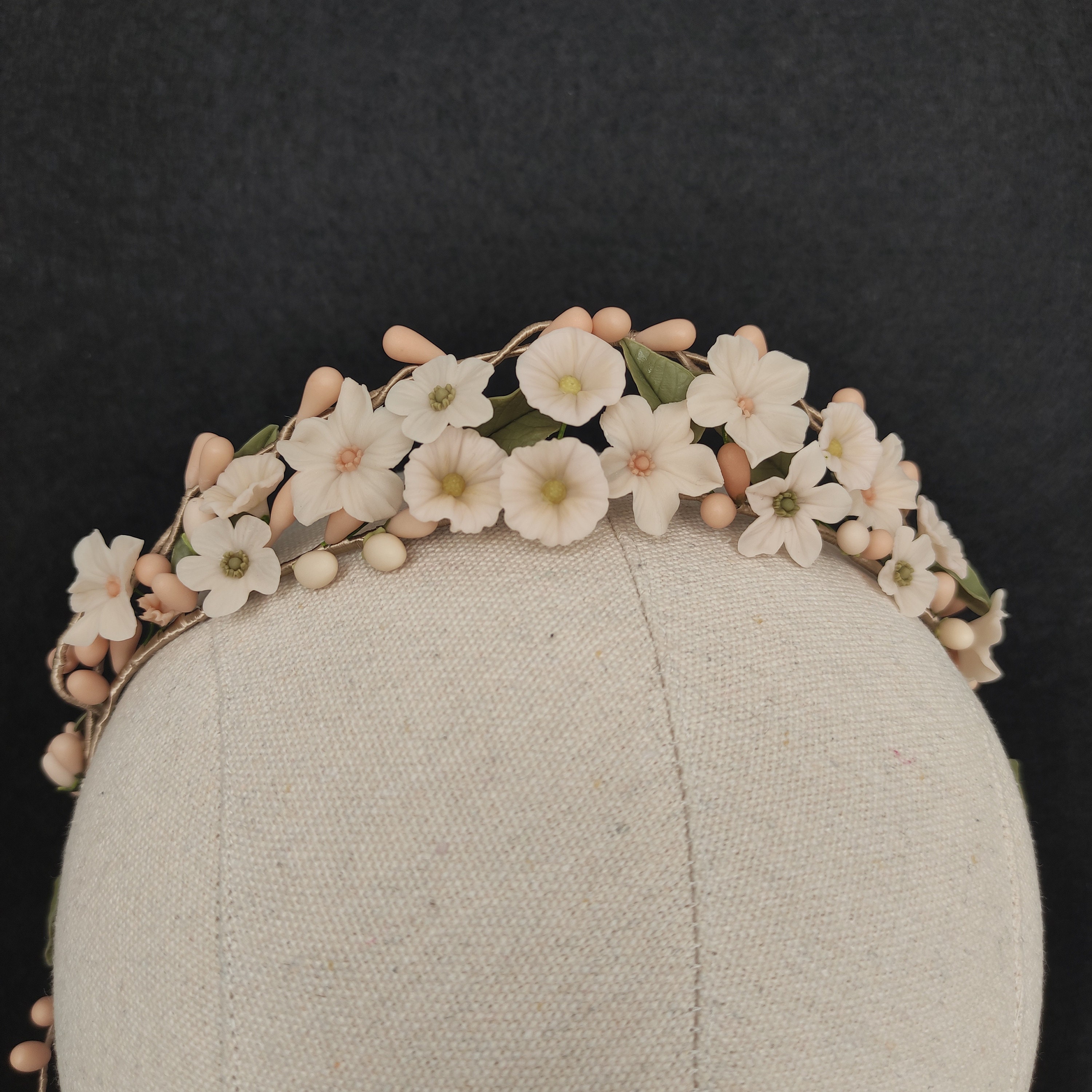 Inspired by Ancient Bridal Wax Crowns, With Cold Porcelain Flowers and ...