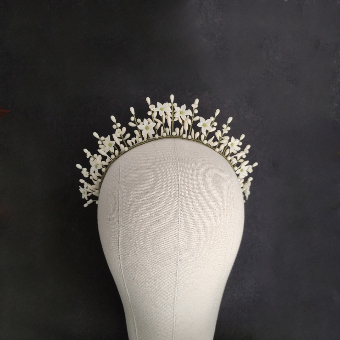 Inspired by Ancient Wax Crown, Handmade With Cold Porcelain, Bridal ...