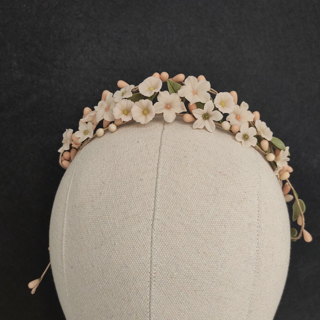 Inspired by Ancient Bridal Wax Crowns, With Cold Porcelain Flowers and ...