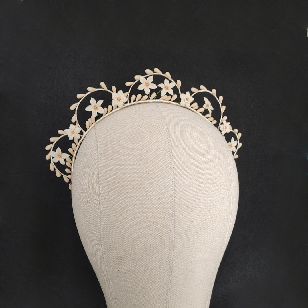Bridal Tiara Inspired by Old French Wax Crowns With Cold - Etsy