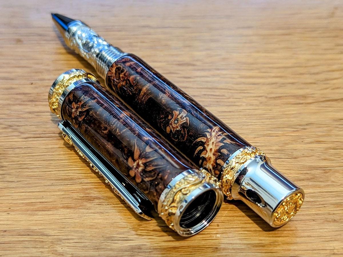 Great Palace Vine Rollerball Pen Kit by Dayacom, Rhodium and Gold ...