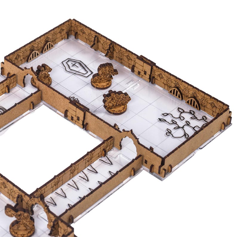 Dungeon Walls and Tiles, Dnd Terrain, Modular Catacombs, 28 Mm Scale ...