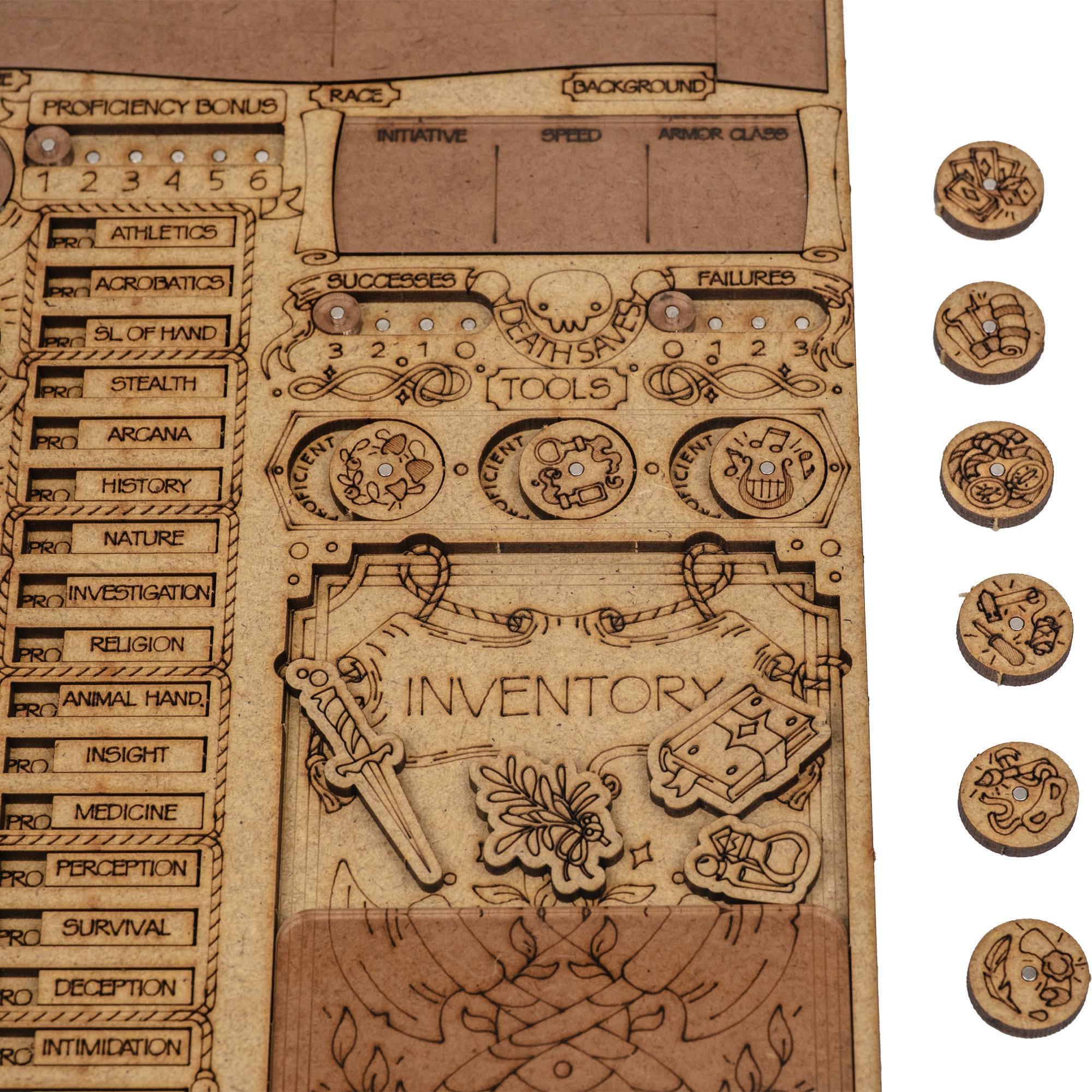 Character Sheet Tracker, Spell Slot Counter, Life Counters for DND 5e ...