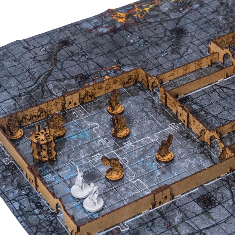 Dungeon Walls and Tiles for 28mm Terrain, Modular Dnd Terrain Set ...