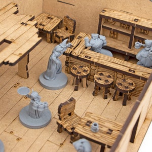 Barkeep's Furniture Set, TTRPG 28mm Dnd Terrain, Frostgrave, Dungeons ...