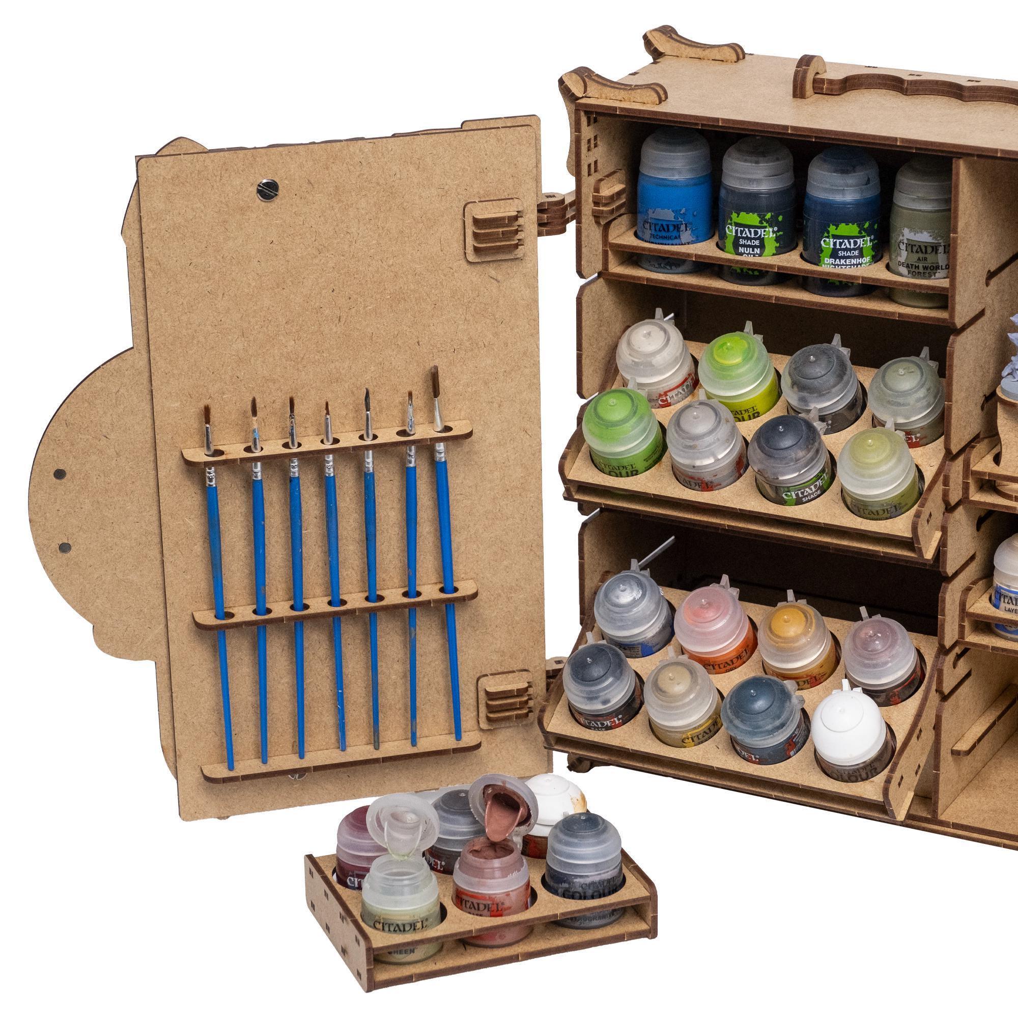 Painting Case With Paint Rack 34mm, Miniature Stand and Paint Handles ...