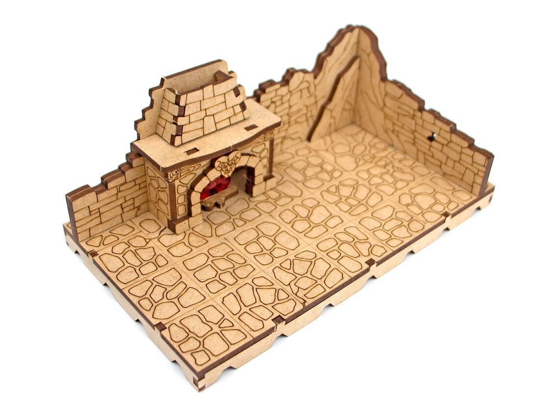 Room With a Fireplace Fantasy Terrain 28mm Scale Dungeon - Etsy