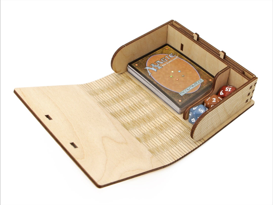 Elemental Card Deck Box, MTG Card Storage, Custom Deck Box, Wooden Deck ...