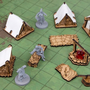 Adventurers Camp Set, Dnd, Pathfinder, Frostgrave, TTRPG 28mm Terrain ...