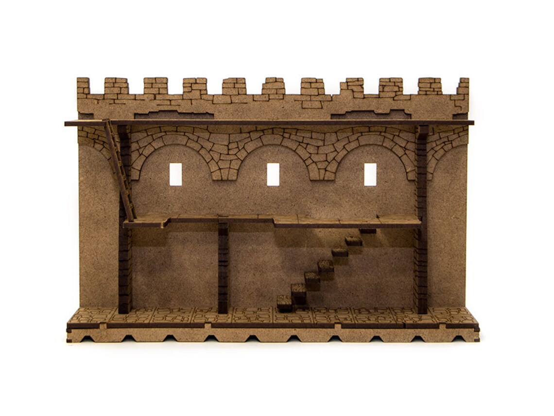 Fortress Wall With Stairs Fantasy Terrain 28mm Scale - Etsy
