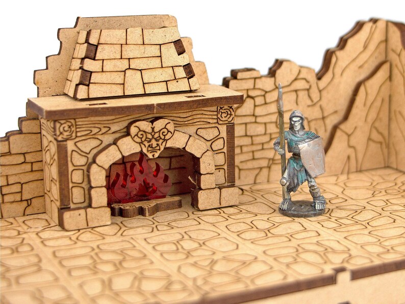 Room With a Fireplace Fantasy Terrain, 28mm Terrain, Dungeon Terrain ...
