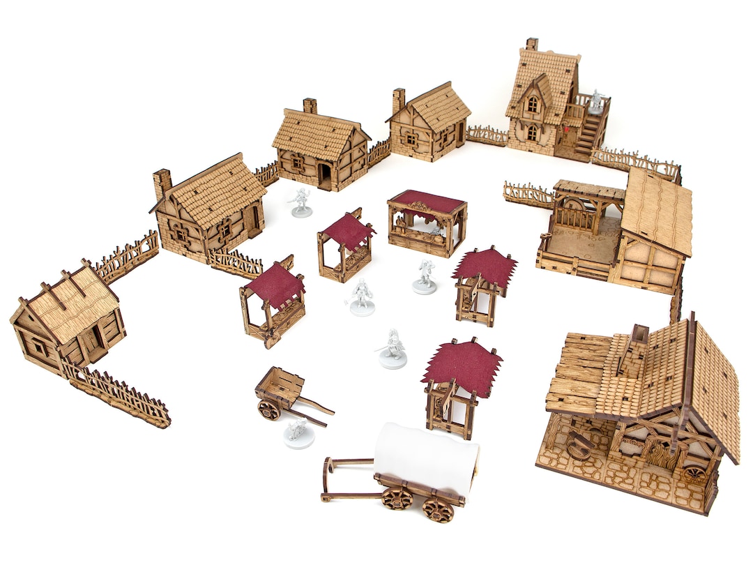 The Village Dnd Terrain Set, 28mm Terrain, Medieval Modular HDF ...