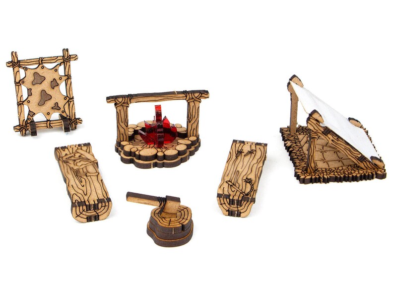 Adventurers Camp Set, Dnd, TTRPG 28mm Terrain, Dungeons and Dragons ...