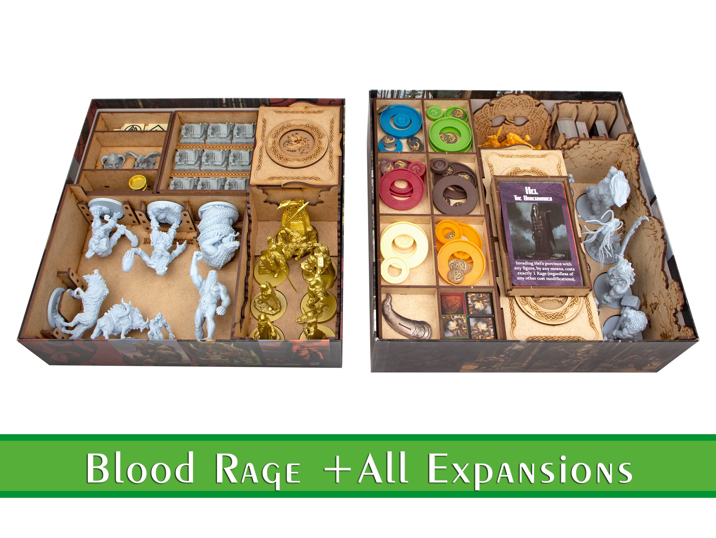 Blood Rage organizer All Expansions Wood insert for Blood | Etsy