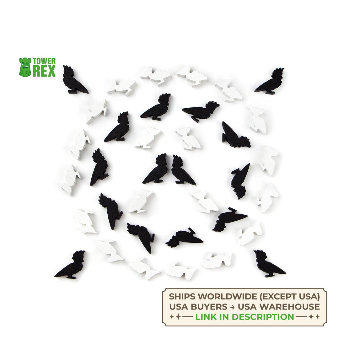 Buy Bird Tokens for Wingspan Asia, Wooden Bird Meeples Compatible With ...