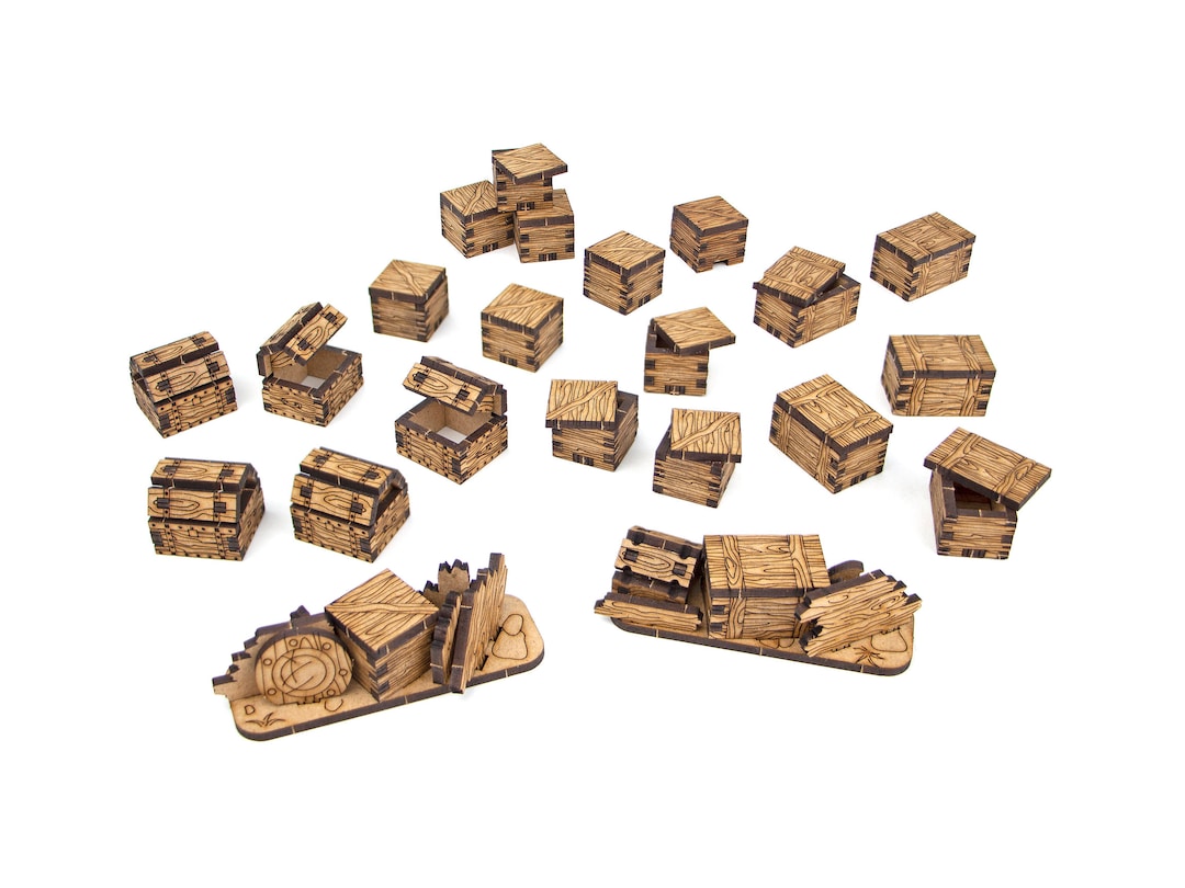 Box & Chests Set Dnd Terrain, 28mm Terrain, Scatter Terrain for ...