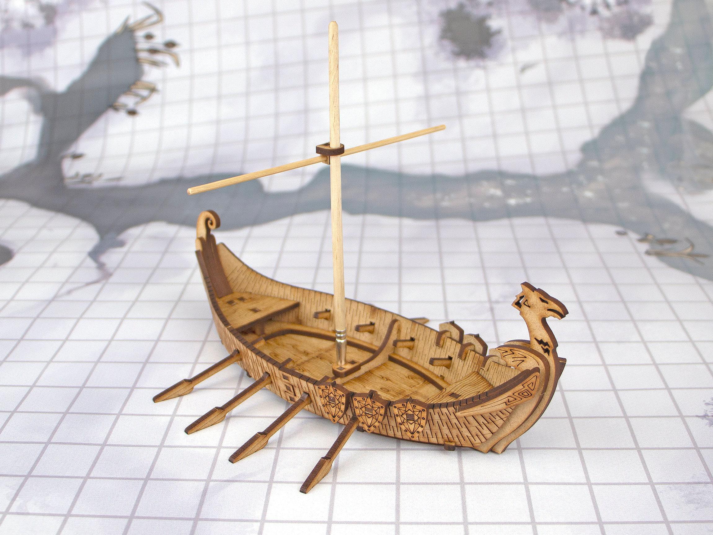Drakkar Longship Dnd Terrain, 28mm Scale for Dungeons & Dragons, Savage ...