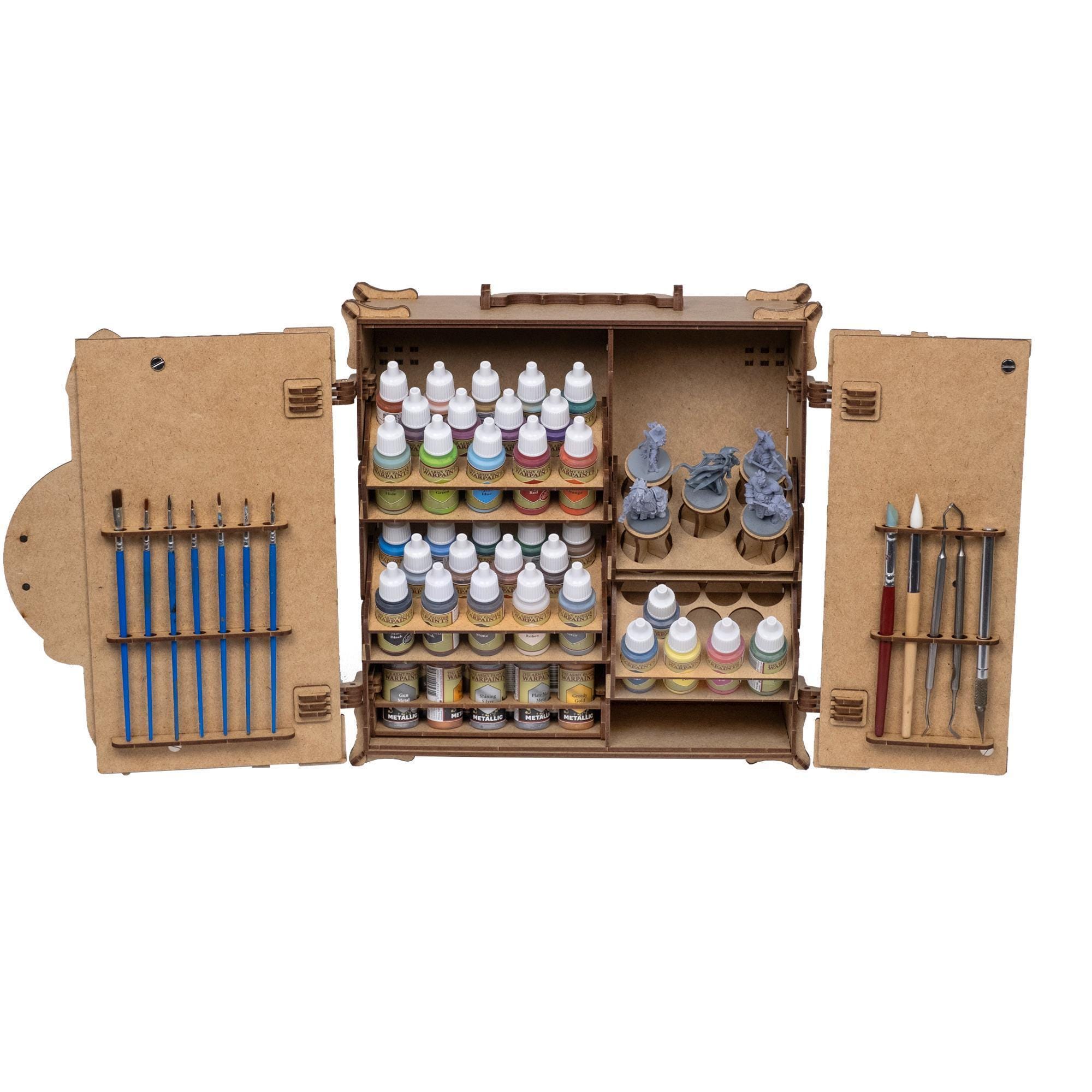 Painting Case With Paint Rack 25mm, Miniature Stand and Paint Handles ...