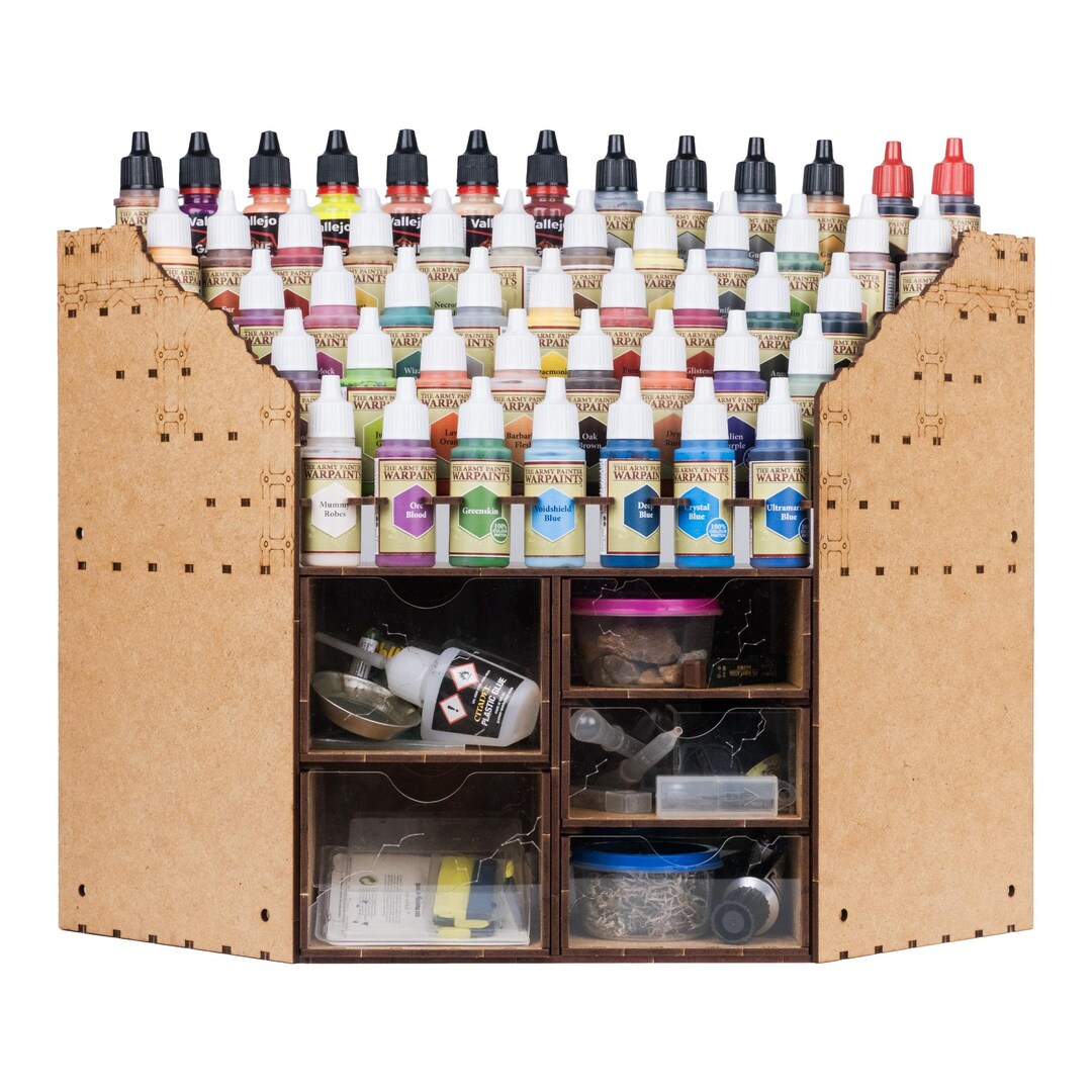 Corner Paint Storage Section, Miniature Paint Rack 25mm Bottles, Hobby ...