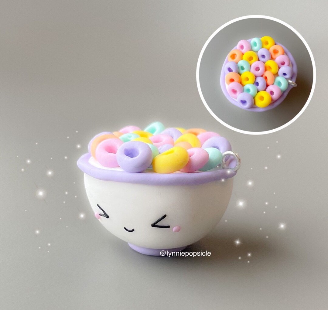Cereal Bowl Charm, Cute Gifts, Kawaii Charms, Polymer Clay Charms ...