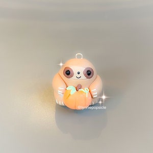 Cute Sloth Charm, Kawaii Sloth, Polymer Clay Charms, Sloth Gifts, Sloth ...