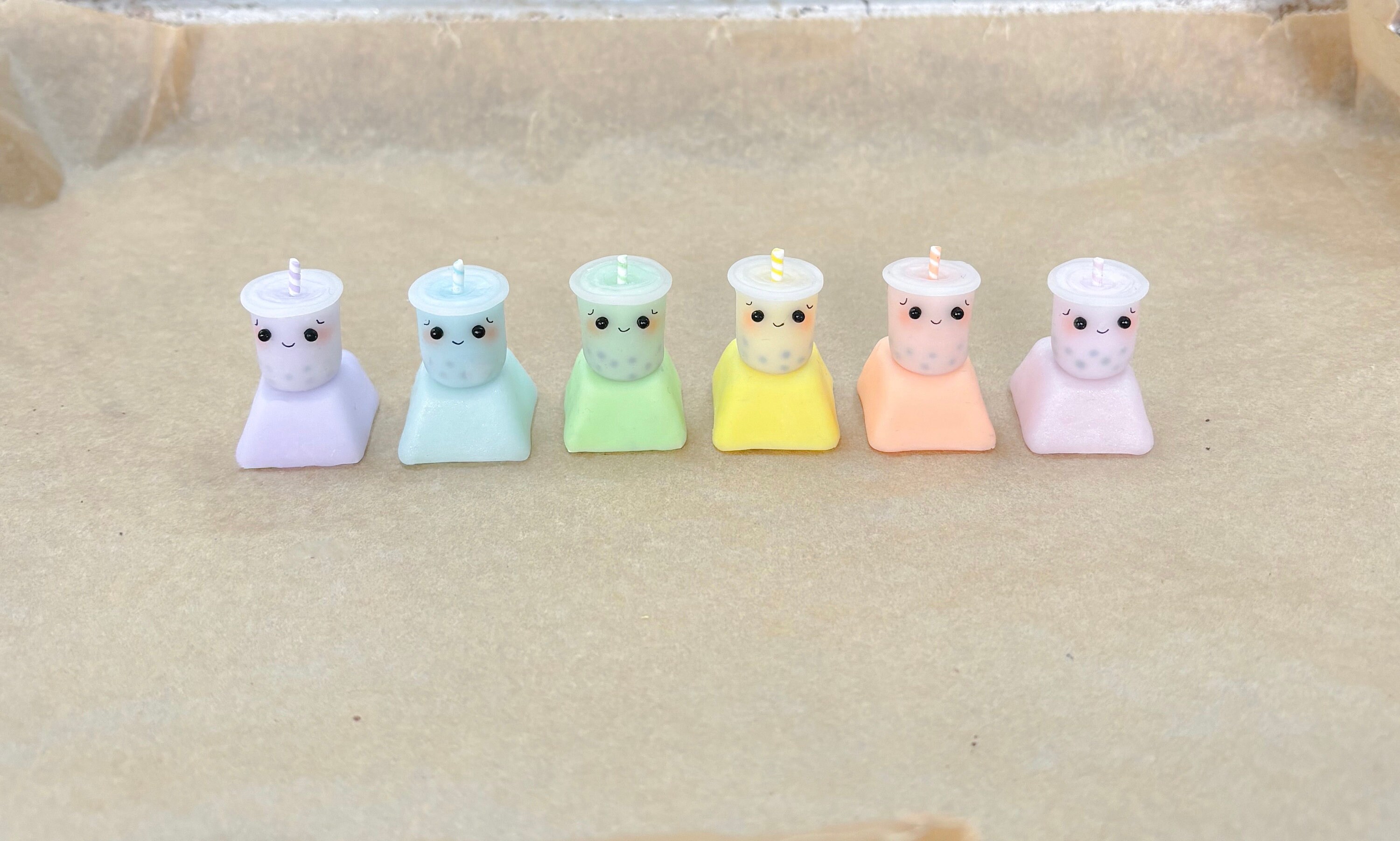 Boba Tea Keycaps for Mechanical Keyboards, Polymer Clay Keycaps, Cute ...