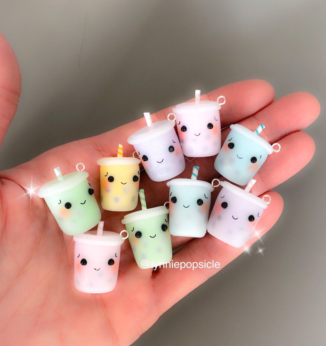 Kawaii Bubble Tea Drink Charm, Boba Tea Charm, Gift Ideas, Drinks Charm ...