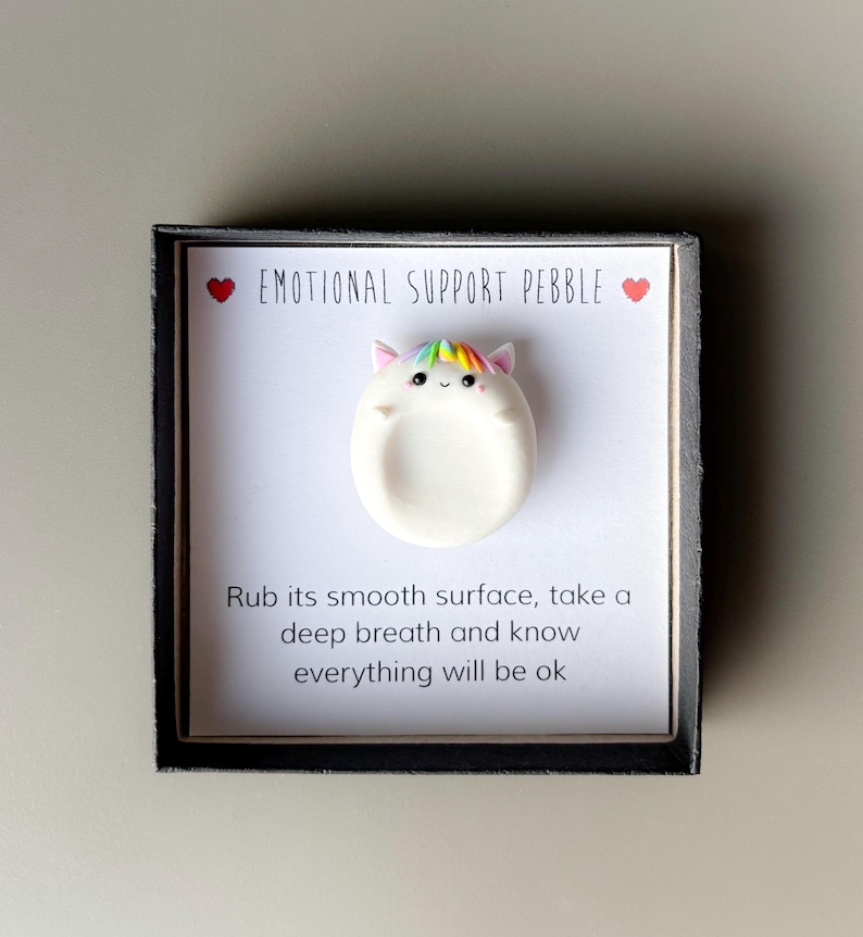 Emotional Support Pebble, Worry Stones, Pocket Hug, Cute Keepsake ...