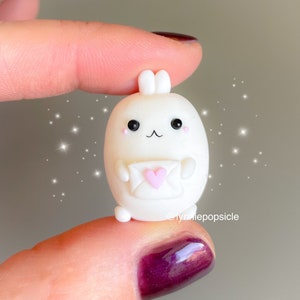 Cute Rabbit Charm Polymer Clay Rabbit Kawaii Charms Polymer - Etsy