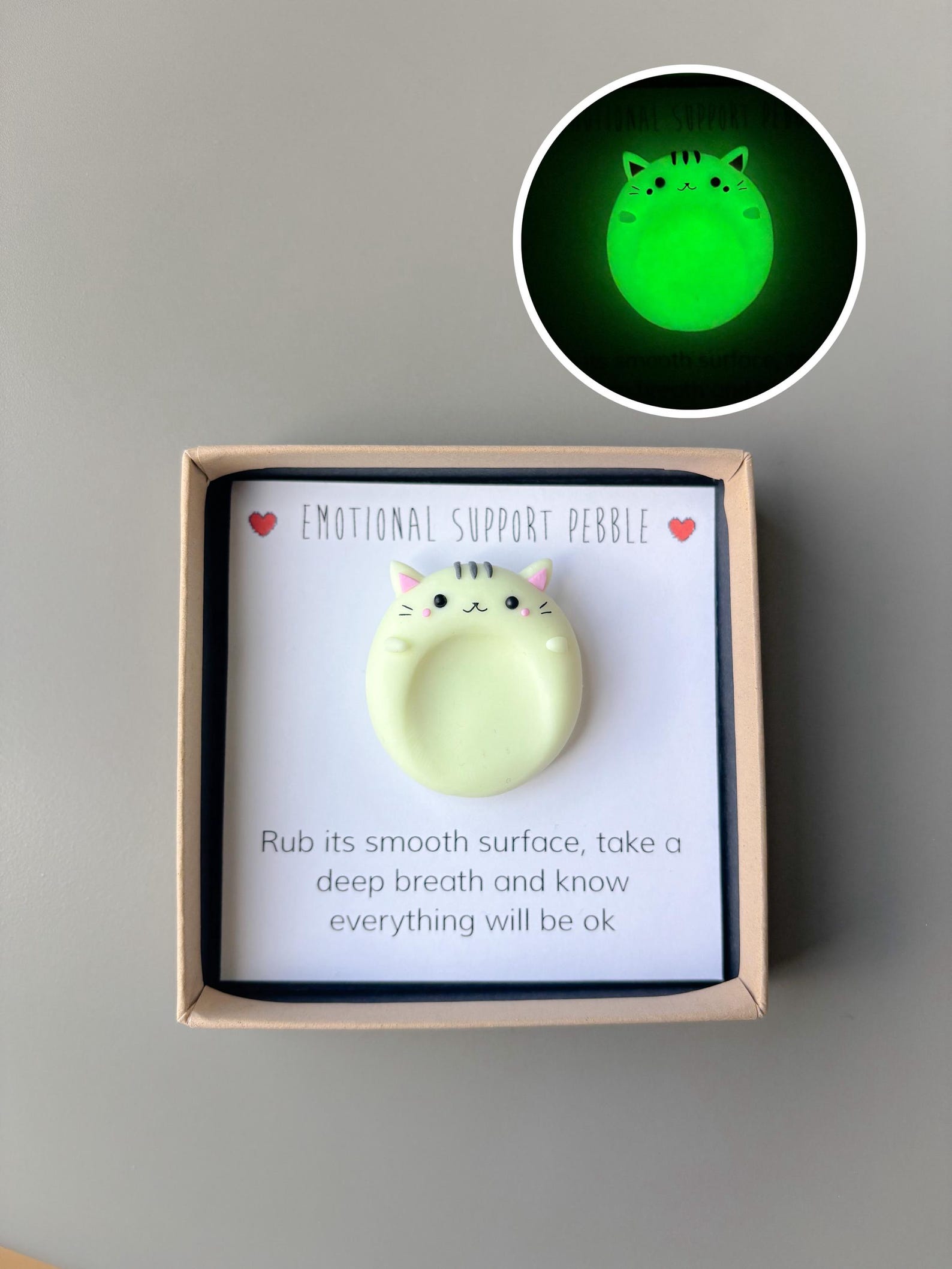 Emotional Support Pebble, Worry Stones, Pocket Hug, Cute Keepsake ...