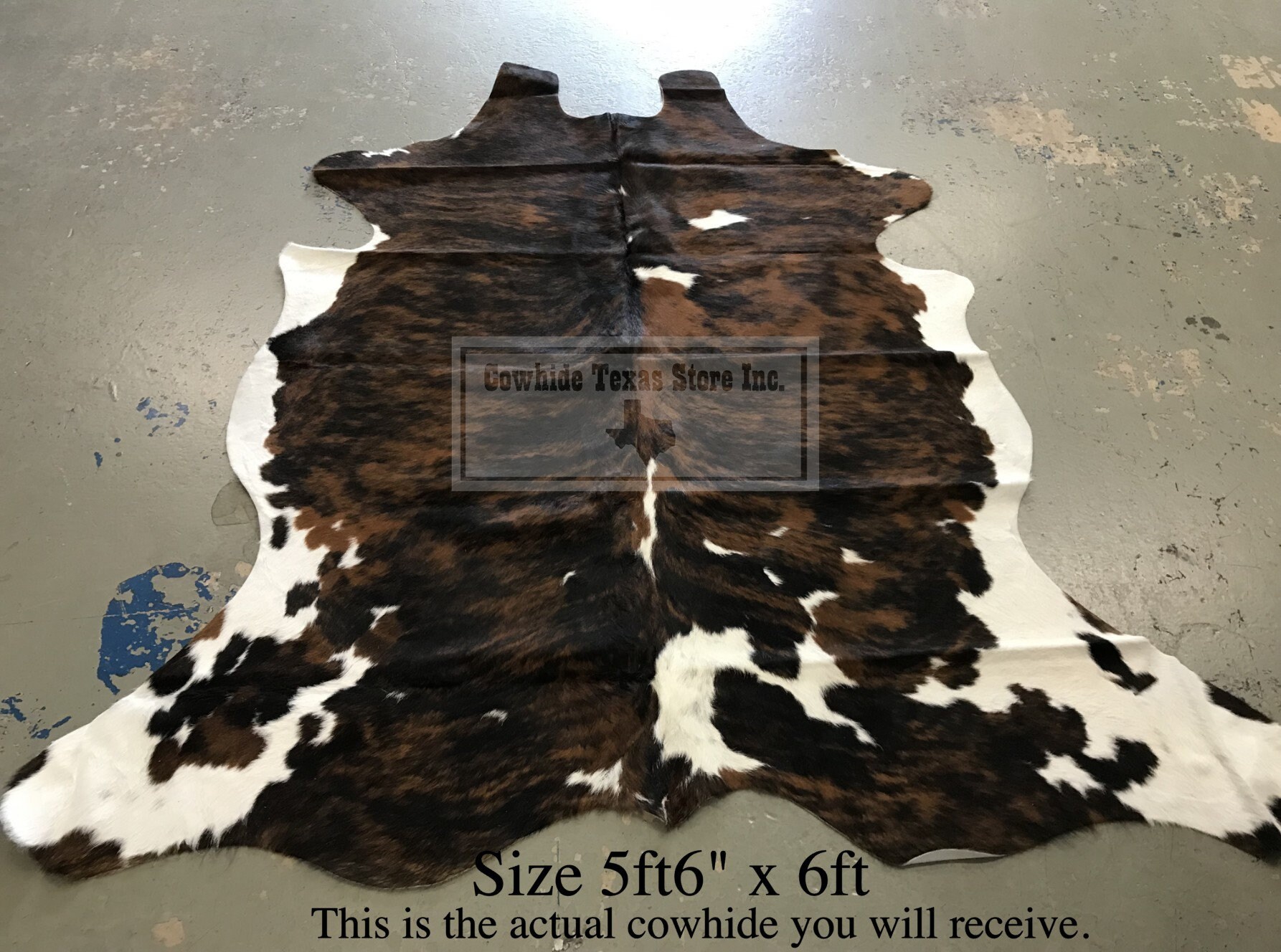 Tri Color Brindle Cowhide Rug - Colombian-Large- FREE SHIPPING