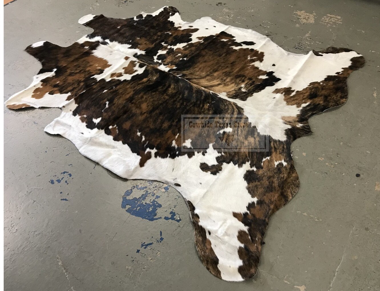 Tri Color Brindle Cowhide Rug - Colombian-Large- FREE SHIPPING
