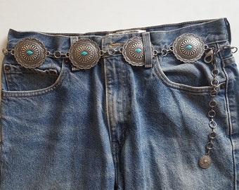 Turquoise Chain Belt - Etsy