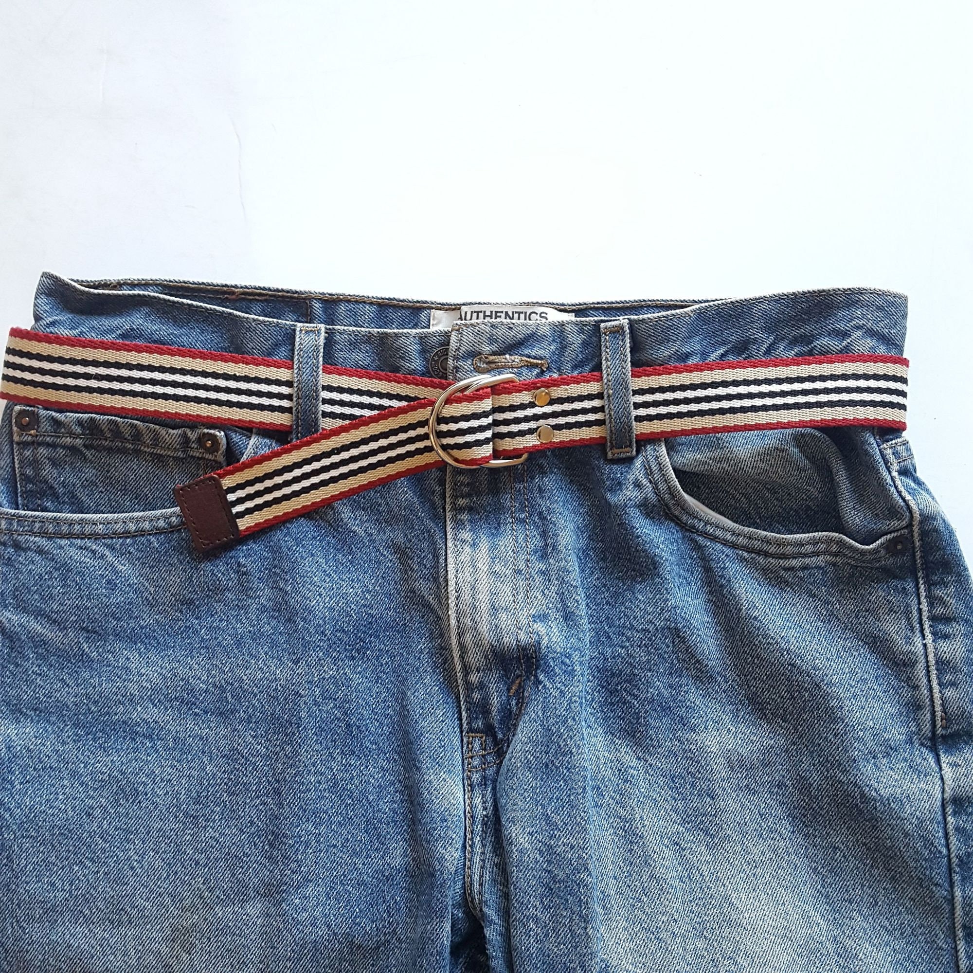 Cinturón de bandas de algodón de rayas multicolor - Etsy España