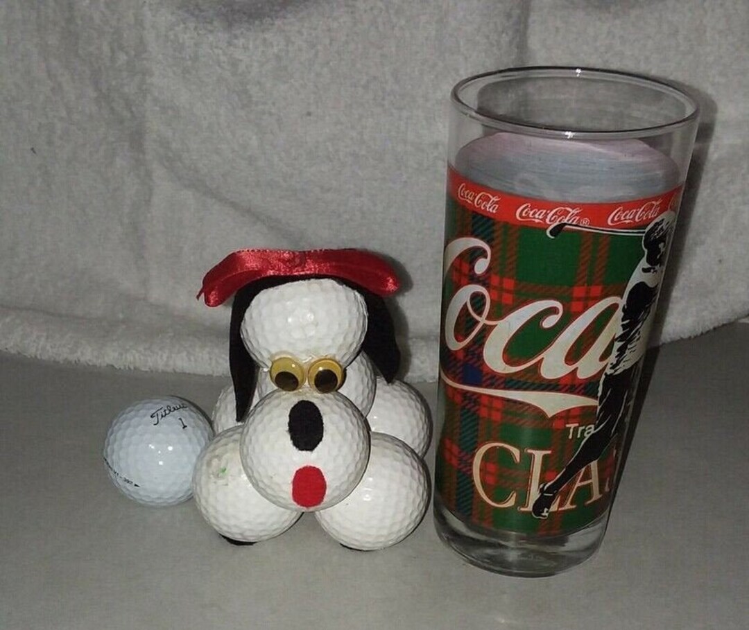 Coca Cola Golf Tourney Souvenir Glass and Golf Ball Poodle - Etsy