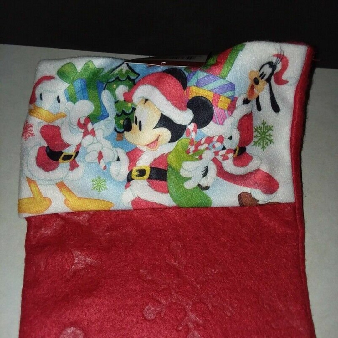 Set of 4 Disney Red Felt Mickey Mouse, Donald Duck, & Goofy Christmas ...