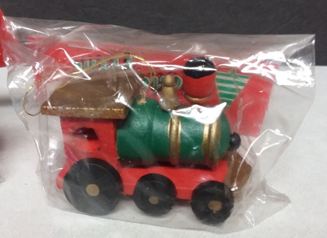 2 Santa's World Holiday Trim Train Locomotive Christmas Ornament - Etsy
