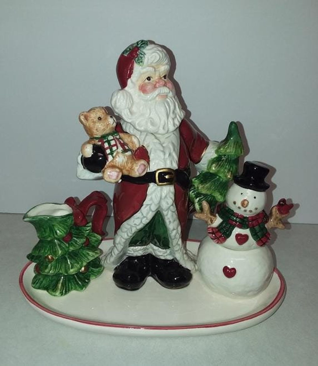 4pc Santa Tea Set Teapot Creamer and Sugar "christmas in the Woods ...