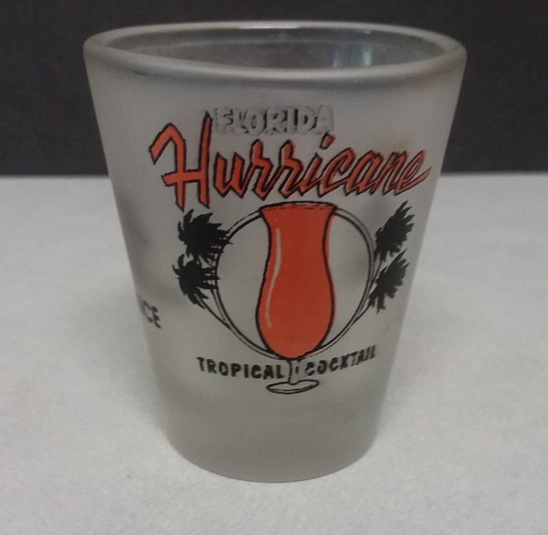 Florida Hurricane Tropical Cocktail Recipe Shot Glass Rum Whiskey Vodka ...