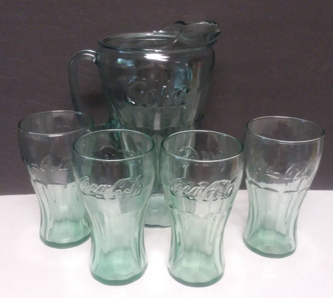 Coca Cola Coke Classic Pitcher & 4pc Glass Set - Etsy