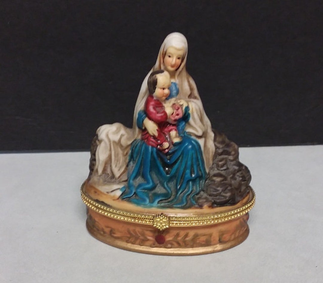 Trinket Box Trinity Broadcasting Network Mary & Baby Jesus Porcelain - Etsy