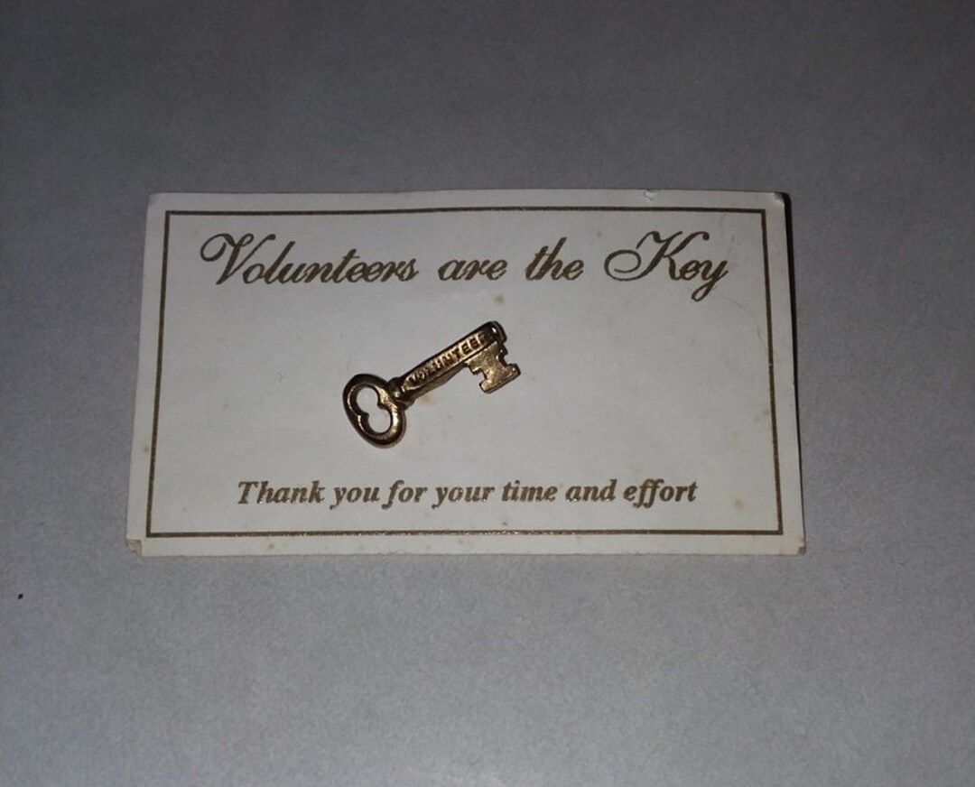 Volunteers Are the Key key Pin Thank You for Your - Etsy