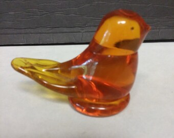 Amber Glass Bird - Etsy
