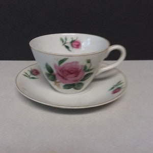 Porcelain Cup & Saucer Pink Rose Theme Made in Japan - Etsy
