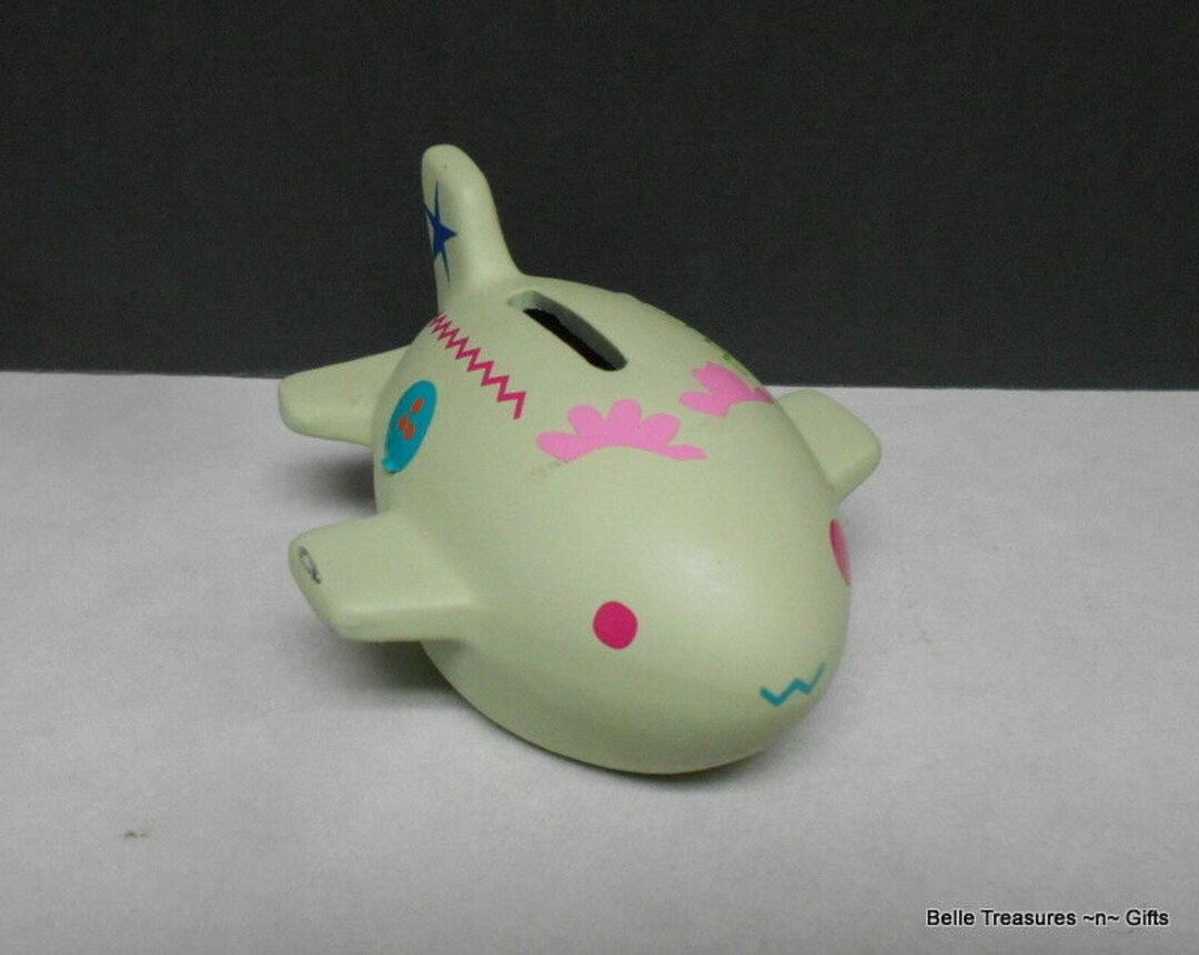 Green Ceramic Egg Shape Airplane Coin Piggy Bank - Etsy
