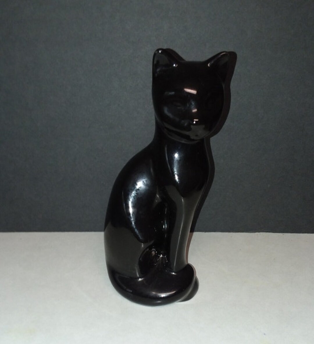 Vintage MCM Ceramic Siamese Black Cat Figurine Statue Sitting - Etsy