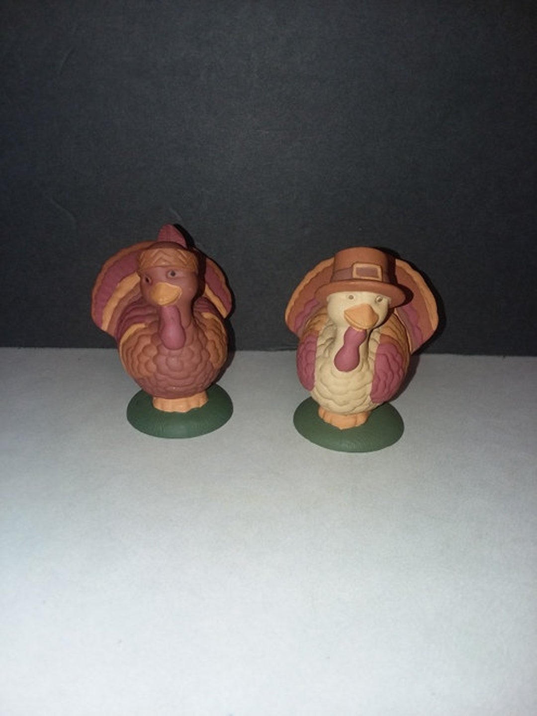Pilgrim and Indian Turkey Salt & Pepper Shakers Thanksgiving Molded ...